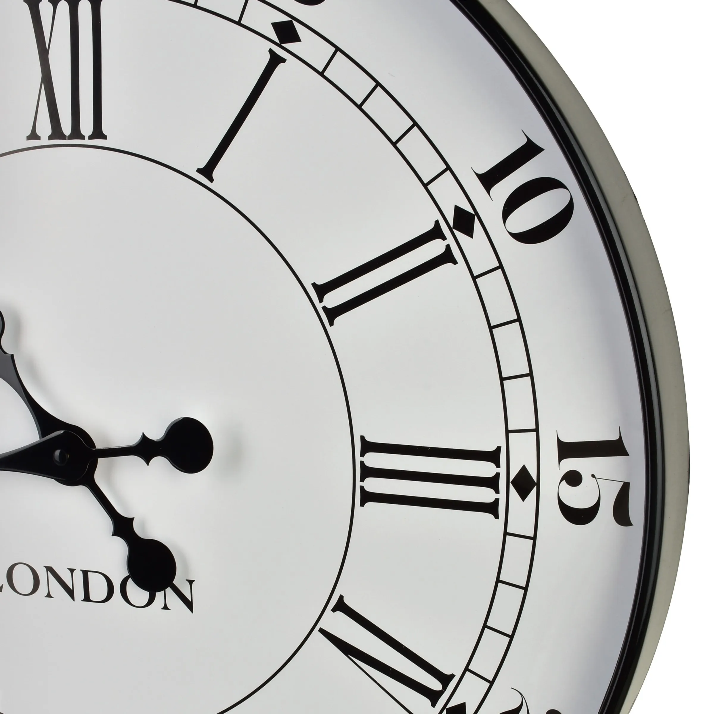 Nástěnné hodiny RAMSEY 50 cm bílé/černé - Vintage Shop