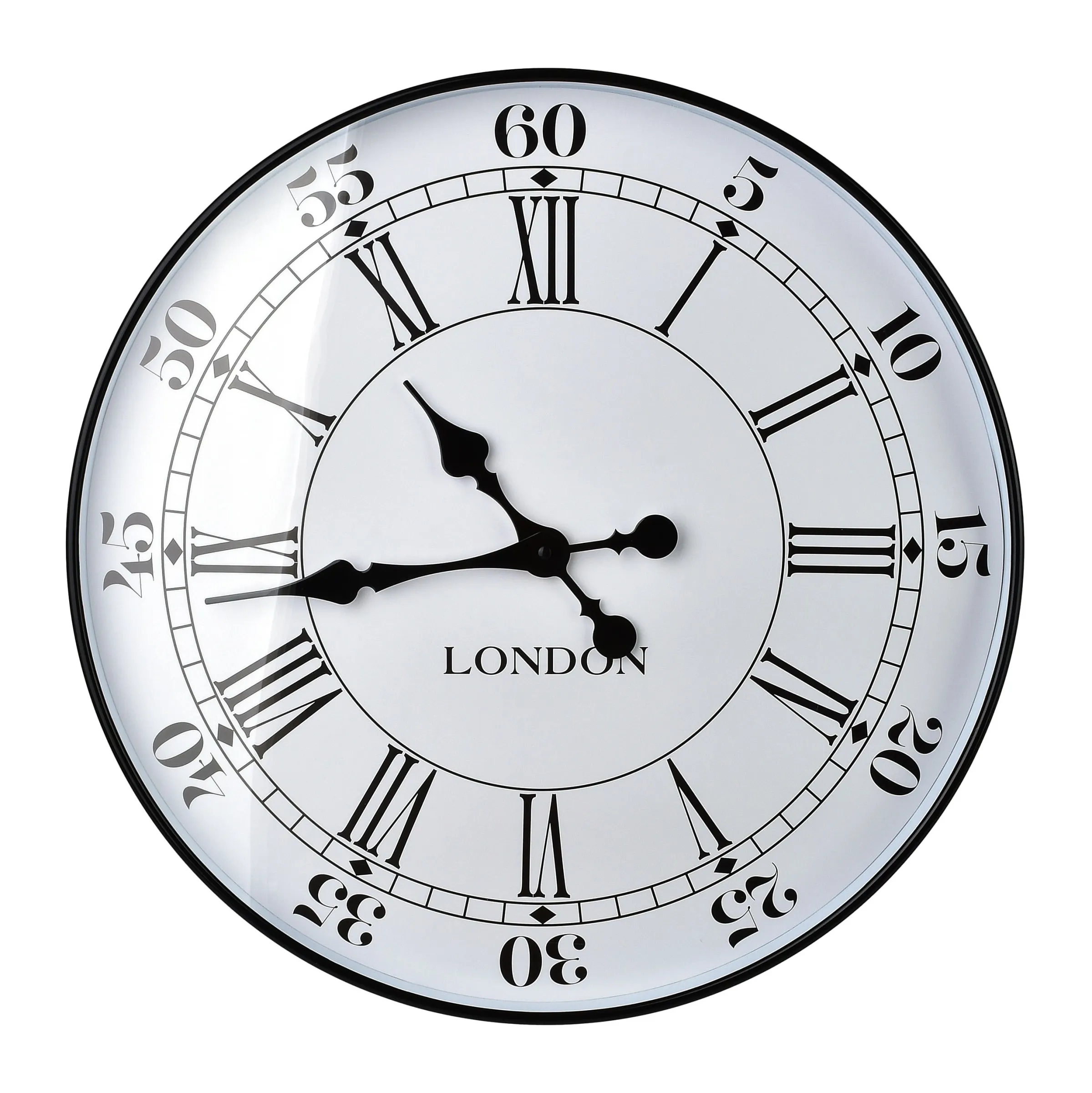 Nástěnné hodiny RAMSEY 50 cm bílé/černé - Vintage Shop